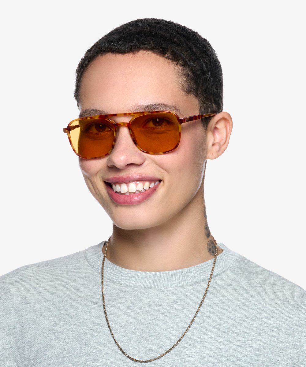 Cam - Aviator Orange Tortoise Frame Prescription Sunglasses ...