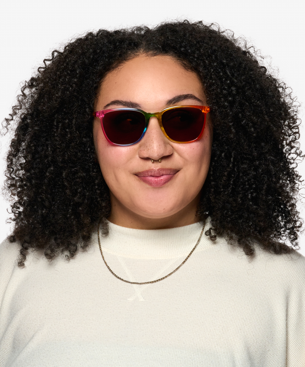Shine Bright - Square Rainbow Frame Prescription Sunglasses | Eyebuydirect