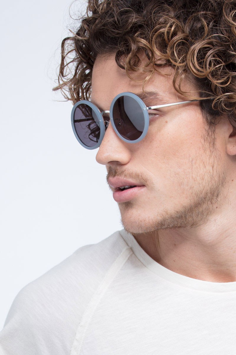 Well - Round Light Blue Frame Prescription Sunglasses | Eyebuydirect