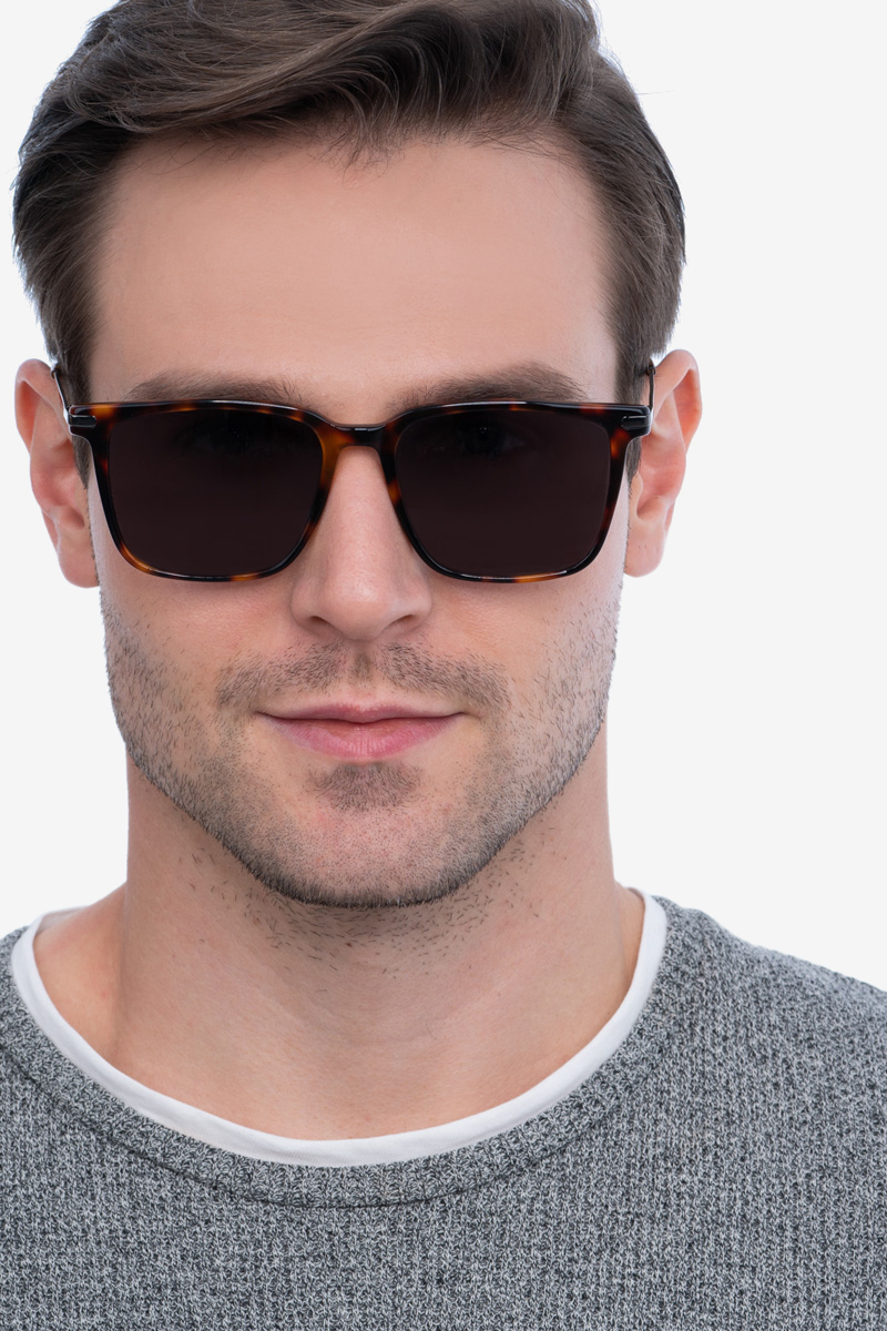 Griffith - Rectangle Tortoise Frame Sunglasses For Men | Eyebuydirect