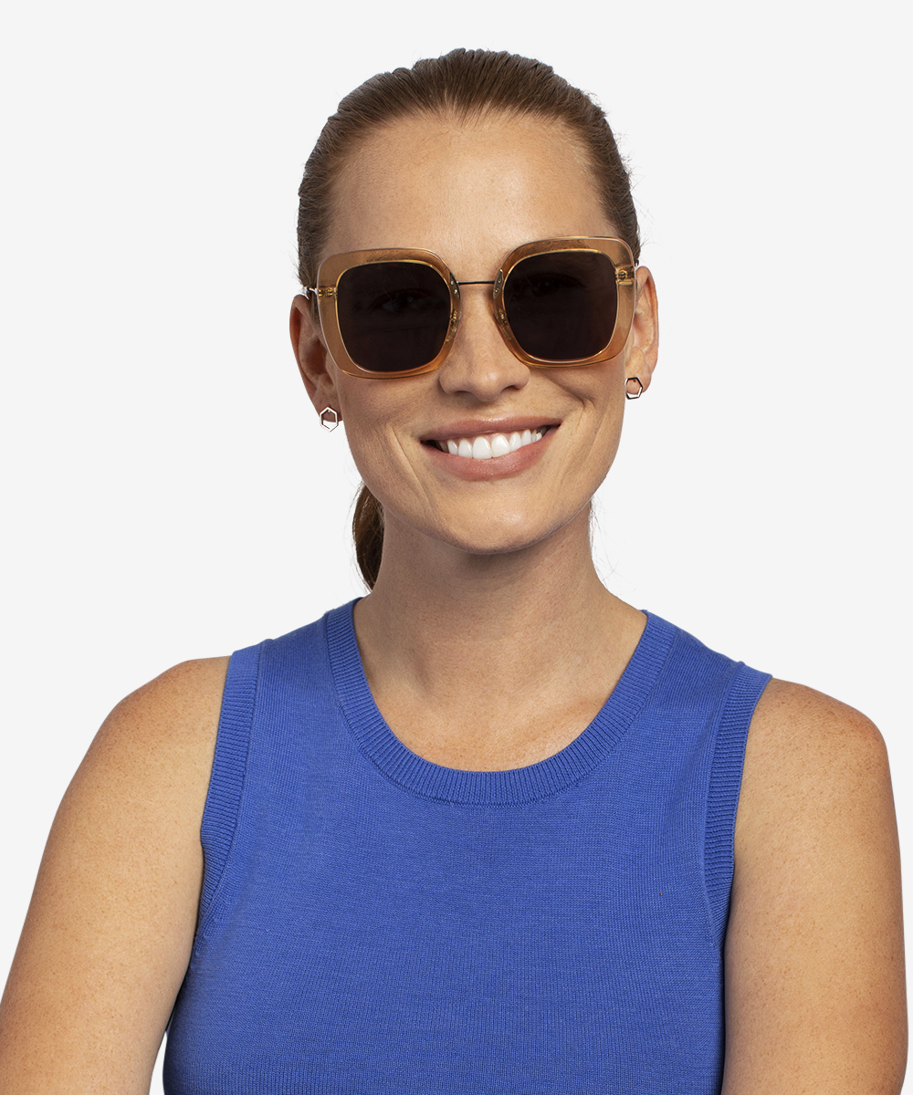 Canopy - Square Clear Yellow Frame Sunglasses For Women | Eyebuydirect