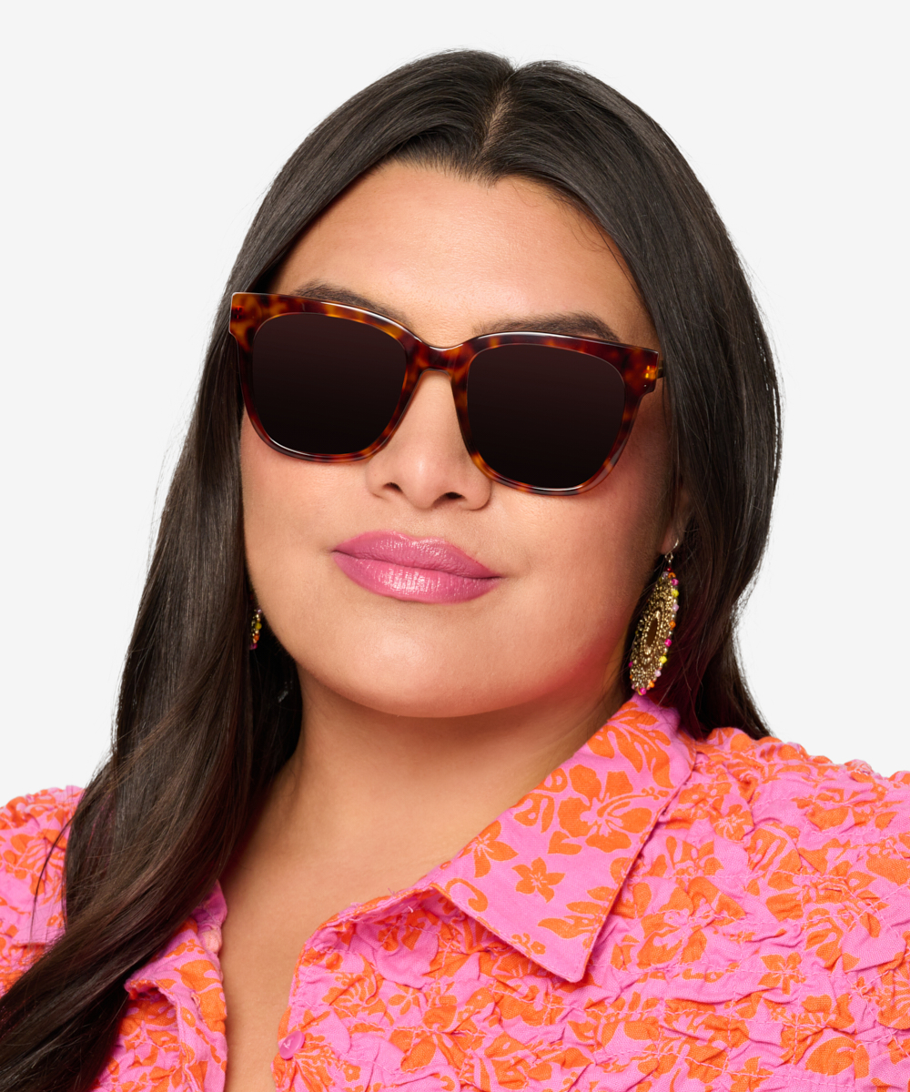 Erica - Square Tortoise Frame Sunglasses For Women | Eyebuydirect