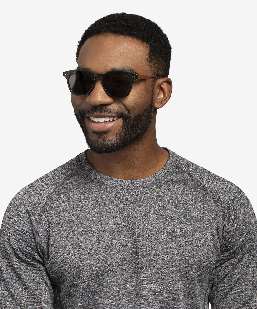 Pangea Round Dark Green Frame Prescription Sunglasses Eyebuydirect