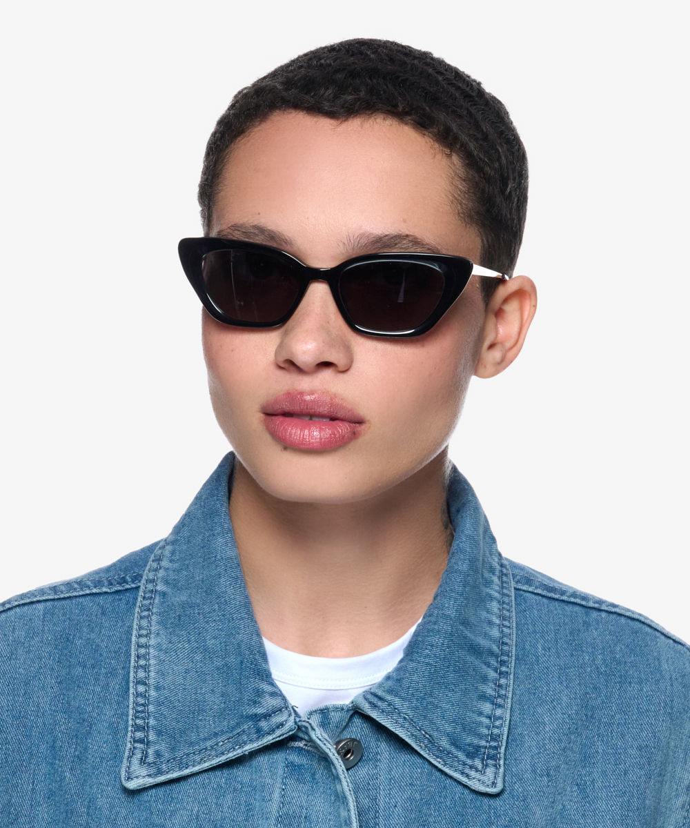 Suzanne - Cat Eye Black Frame Sunglasses For Women | Eyebuydirect