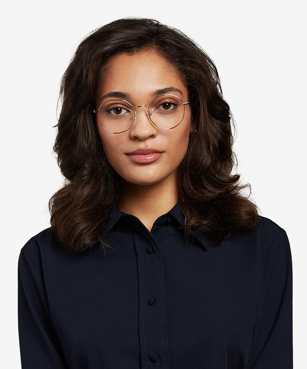 Julia Geometric Gold Full Rim Eyeglasses | Eyebuydirect Canada