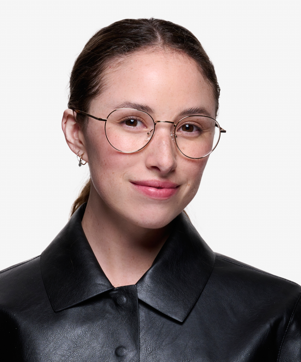 Antone Round Gold Full Rim Eyeglasses | Eyebuydirect