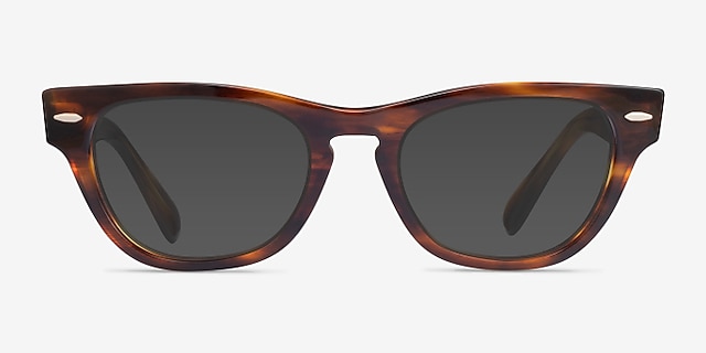 Ray Ban Rb2201v Laramie Cat Eye Striped Tortoise Frame Glasses For