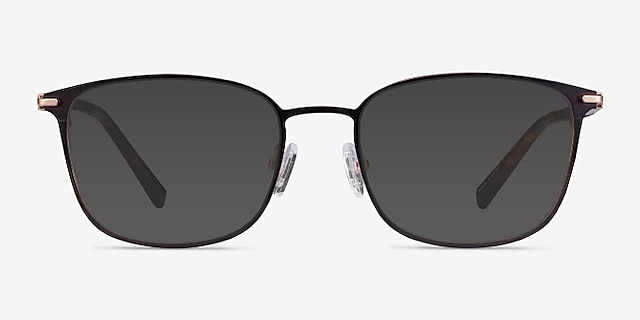 River Rectangle Black Rose Gold Full Rim Eyeglasses Eyebuydirect Canada