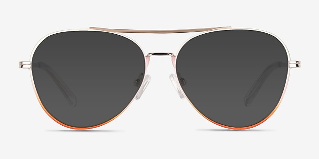 Sparkle Aviator Gradient Orange Full Rim Eyeglasses Eyebuydirect Canada