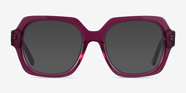 Ellen Geometric Clear Purple Glasses For Women Eyebuydirect