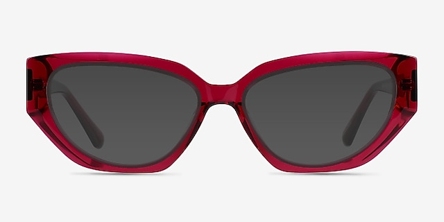 Faye Cat Eye Crystal Dark Pink Glasses For Women Eyebuydirect