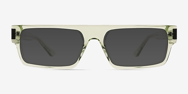 Mox Rectangle Crystal Olive Green Full Rim Eyeglasses Eyebuydirect Canada