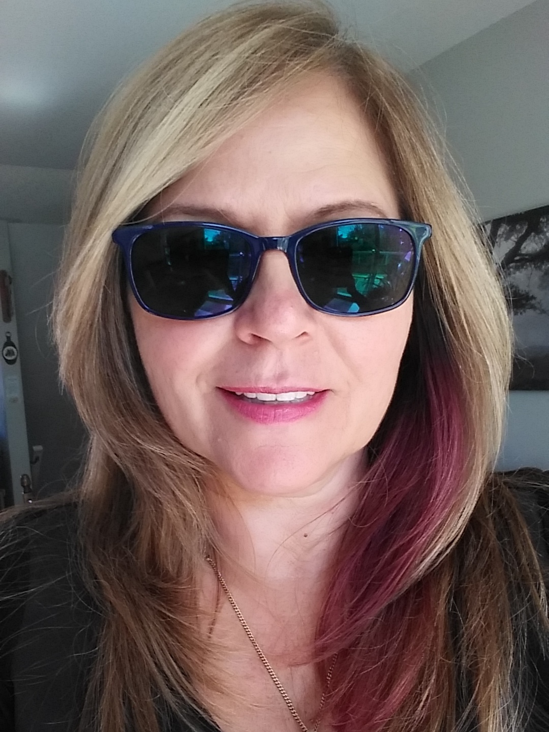 July Rectangle Navy & Red Full Rim Eyeglasses | Eyebuydirect