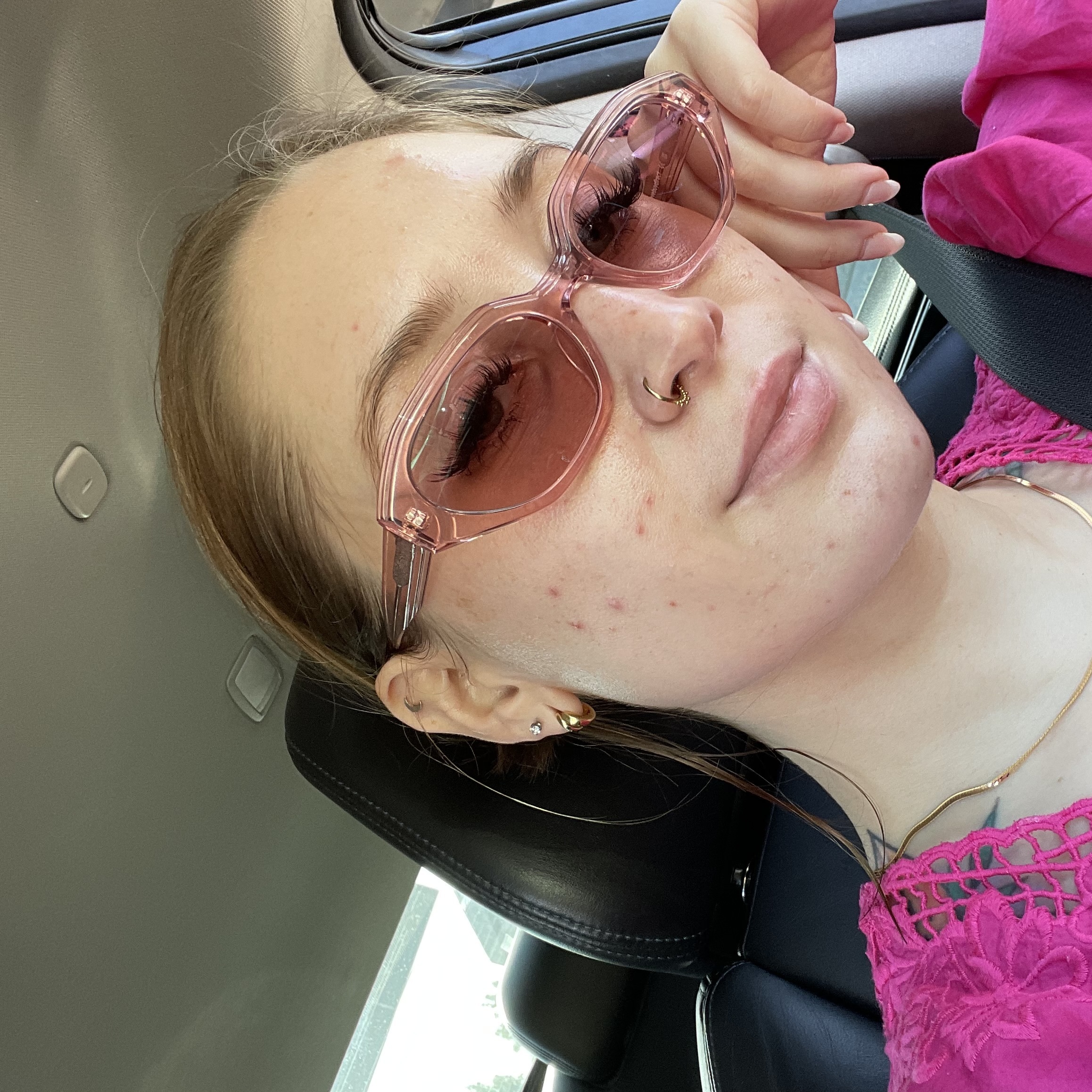 Ronette - Cat Eye Crystal Peach Frame Sunglasses For Women | Eyebuydirect